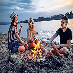 4Pack Marshmallow Roasting Sticks Extendable 32inch Long Metal Barbecue Skewers For Grilling Set,Telescoping Smores BBQ Forks, Fire Pit Sticks for Hot Dogs,Camping,Bonfire