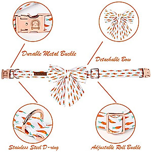 MR. CHUBBYFACE Easter Dog Collar Carrot Dog Collar with Flower Adjustable Dog Collar Bowtie for Small Medium Large Dogs