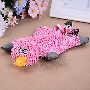 heaven2017 Plush Cuddly Duck Squeaky Puppy Dog Chew Teeth Cleaning Playing Squeaky Interactive Toy Random Color