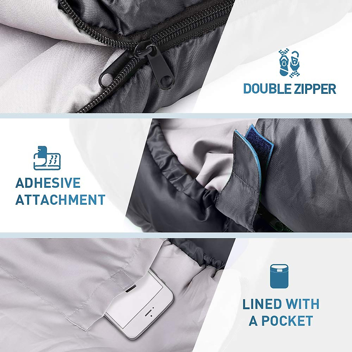 Forbidden Road Portable Single Sleep Bag for Camping Hiking Backpacking - Compression Bag Included (Black, 0 ℃ / 30 ℉)