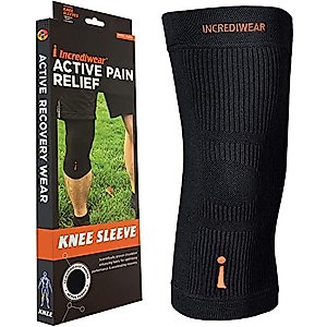 Incrediwear Knee Sleeve – Knee Braces for Knee Pain, Joint Pain Relief, Swelling, Inflammation Relief, and Circulation, Knee Support for Women and Men, Fits 14”-16” Above Kneecap (Black, Large)