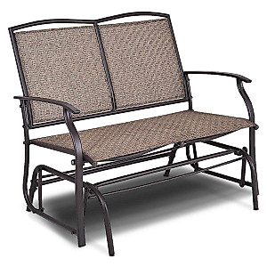 UYSB Patio Glider Rocking Bench Double 2 Person Chair Loveseat Armchair Backyard New Chair Rocking Chair Rocker Chair Rocker Camp Chair Rocker Recliner Rocking Camp Chair Rocking Chairs