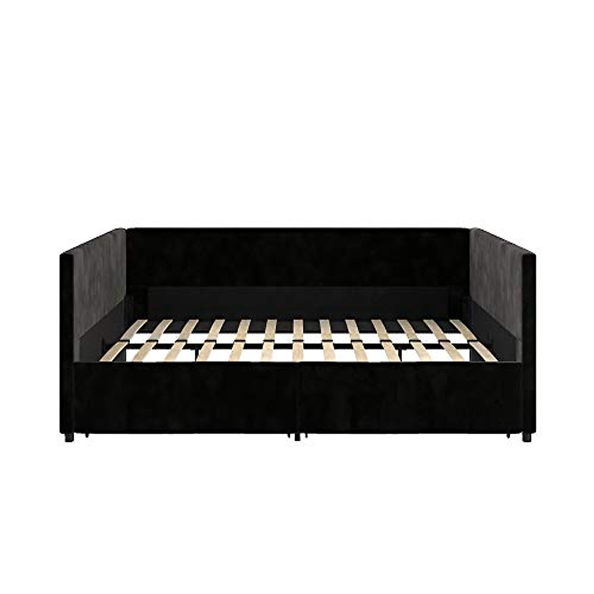 DHP Theo Daybed with Storage Drawers, Full, Black Velvet