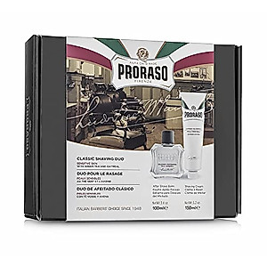 Proraso Sensitive Skin Shaving Kit for Men | Gift Box with Shaving Cream & After Shave Balm with Oatmeal & Green Tea Extract