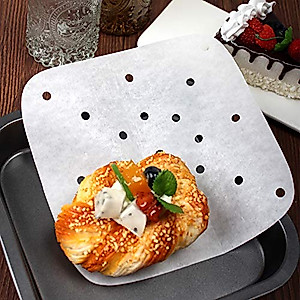 Air Fryer Parchment Paper Liners（8.7"×8.7"） 100Pcs Compatible with XL Philips, NuWave Brio, Chefman, OMORC, Cuisinart, COSORI, Cooks Essentials, Power Airfryer Oven, Chef di Cucina, SARKI and More