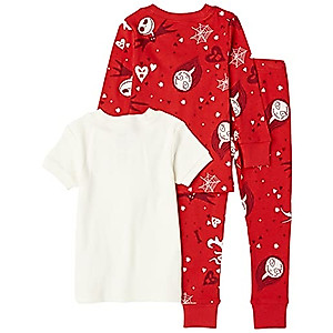 Amazon Essentials Disney | Marvel | Star Wars Baby Boys' Snug-Fit Cotton Pajama Sleepwear Sets, Pack of 3, Nightmare Valentine - Kids, 18 Months