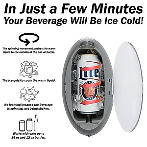 CHILLPILL Instant Beverage Chiller - Universal Can and Bottle Mini Cooler For Drinks - Rapid Chiller for Beer and Soda Lovers - Portable Can Chiller - Personal Small Cooler Accessories
