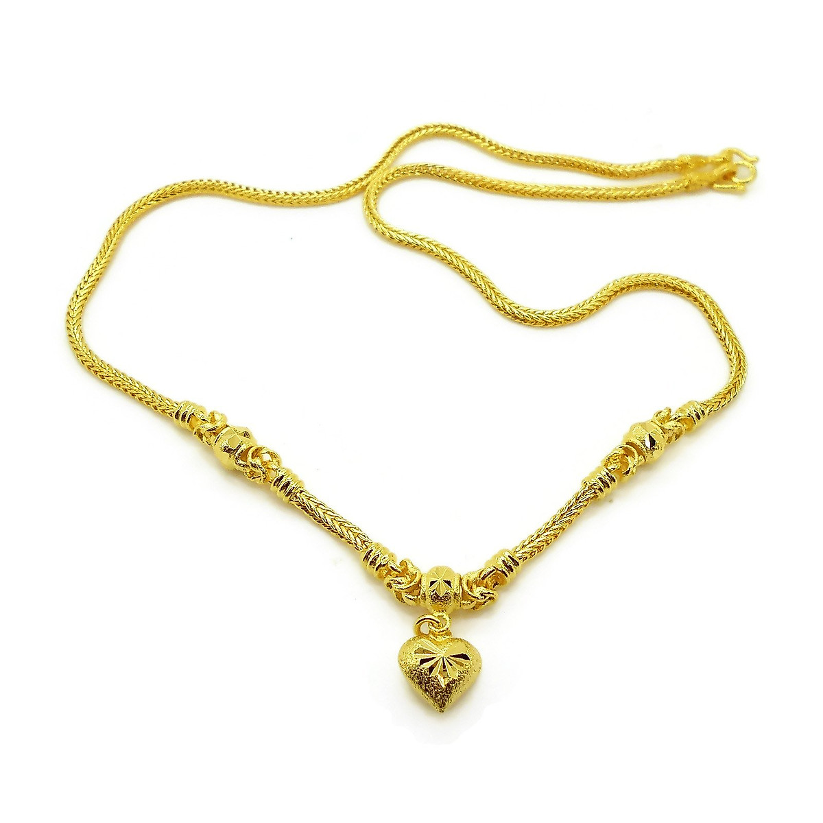 Chain 24k Thai Baht Yellow Gold Plated Filled Necklace Jewelry Women 20" Pendant Heart