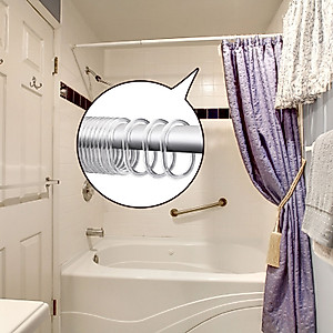 24 Packs Plastic Shower Curtain Rings Hooks for Bathroom Shower Window Rod (Clear)