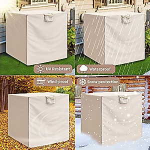 Glensam Air Conditioner Cover for Outside Units-ReliableAC Cover Water Resistant Fabric Windproof Design -Square Fits up to 36 x 36 x 39 inches