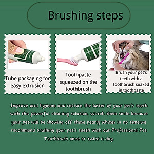 CUECOMER Pets Clinical Care Dental Toothpaste for Dogs and Cats, Soothes Inflamed Gums ,Safe for Puppies 2 Pack Fresh Breath Vanilla & Beef