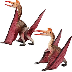 Gemini&Genius Pterosaur Toy for Kids, Large Size 5.5" Quetzalcoatlus Dinosaur Toy, Pterodactyl Toy, Large Flying Dinosaur Toy, Realistic Pteranodon Toy for Kids Display and Play