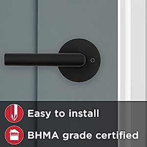 Kwikset 91570-030 Milan Single Dummy Door Handle Lever with Modern Contemporary Slim Round Design for Pantry or for Half-Dummy Application in Iron Black