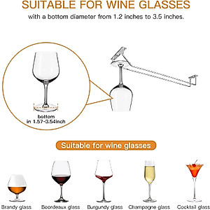 14-Inch Gold Wine Glass Rack, Under Cabinet Wine Glass Holder Stainless Steel Stemware Rack - Hanging Stemware Holder for Cabinet Kitchen Bar, Set of 2