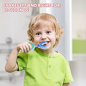 QiqaMole Toddler Toothbrush U-Shaped Kids Toothbrush Baby Soft Silicone Toothbrush Manual Training Toothbrush Infant 360° Oral Teeth Cleaning Design for Kids 2-7 Years Old (Pink)