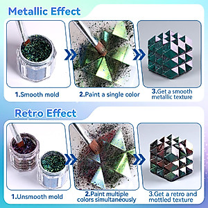 LET'S RESIN Chameleon Flakes, Resin Supplies -Intense Colorshift Pigment Powder for Resin Molds/Tumblers, Chrome Powder Pigment for Christmas Nail Art/Paint/Soap Making