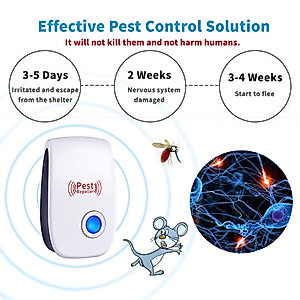 XVEN Ultrasonic Pe st Repeller-6 Pack,for Living Room, Garage, Warehouse, Office, Hotel (White)