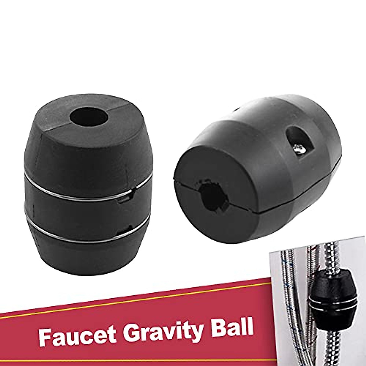 Kakalote Kitchen Pull-Down Faucet Hose Weight,Kitchen Sink Pull Out Faucet Gravity Ball,Sink Basin Pull Out Sprayer Heavy Gravity Replacement Parts(Size:Screw Type)