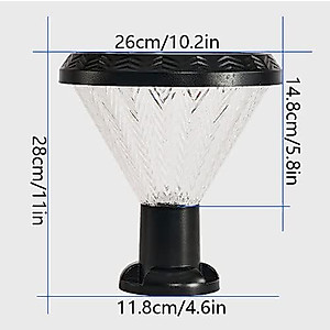 MODEBHD Nordic Entry Front Door Pillar Lamp, Creative Yard Landscape Column Light, Personality Entryway Solar Light, Decoration Pathway Post Light, RGB Outdoor Lighting