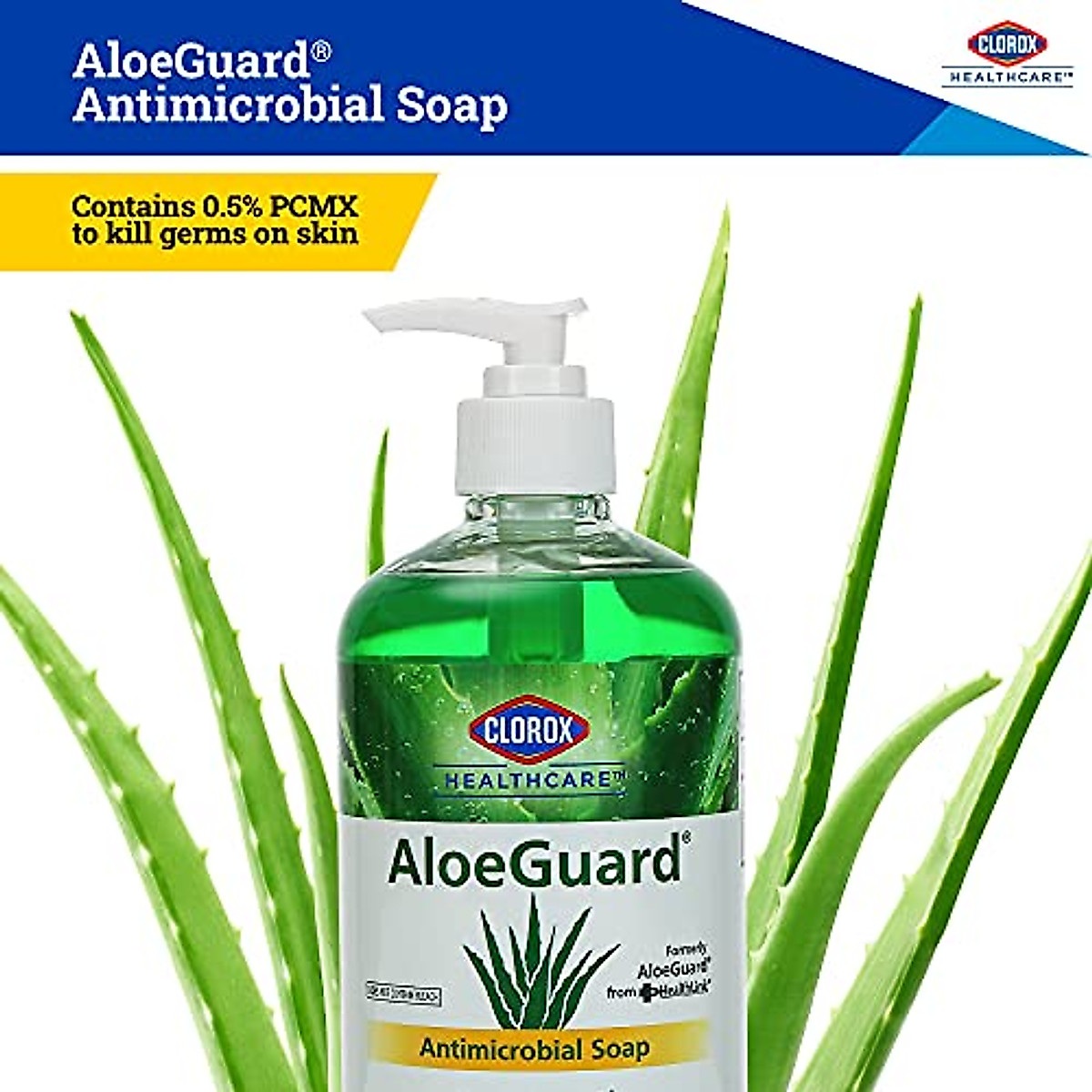 Clorox Healthcare AloeGuard Antimicrobial Soap 18 Ounce Antimicrobial Hand Soap from for Healthcare Professionals | Hand Soap for Everyday Use with Aloe Vera to Soothe & Moisturize Hands