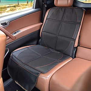 Car Seat Protector For Baby Infant Carseats - Automotive Backseat Protector Mat to use Under Child Car Seat Bases as Leather Upholstery Seats Covers or Back Carseat Protectors - Interior Accessories