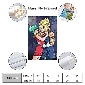 ENYPOLIS Anime Poster Vegeta and Bulma Posters & Prints on Canvas Wall Art Poster for Room Decor Unframe 12x18inch(30x45cm)