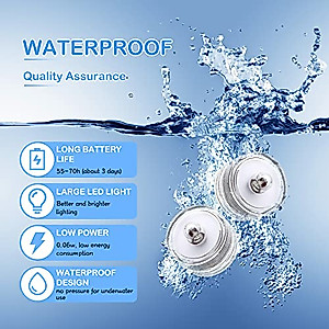 20 Pack Submersible LED Lights 10000 Vase Filler Beads Gems Underwater Pool Tea Lights White Waterproof LED Lights Water Growing Translucent Gel Pearls Clear Pearls for Vases Wedding Party