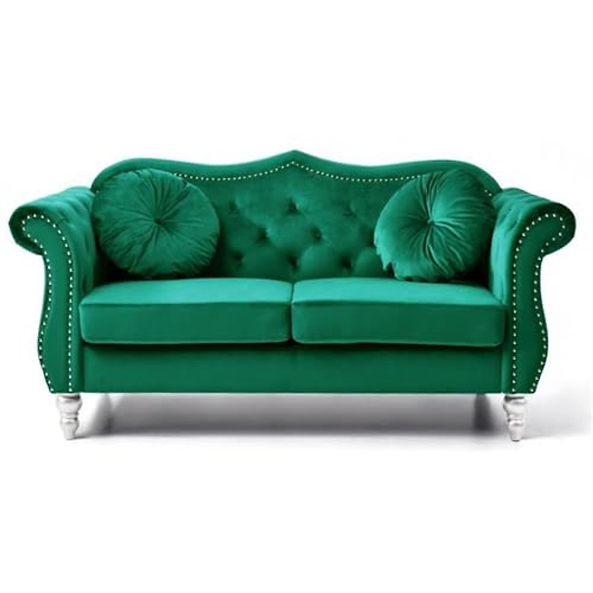 Glory Furniture Hollywood Velvet Loveseat in Green