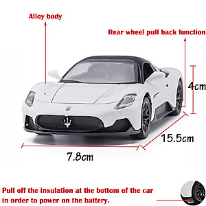 Toy Cars Model MC20 Alloy Collectible Pull Back Vehicles Diecast with Light&Sound (White)