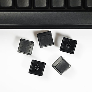 YMDK Blank Thick PBT OEM Profile 61 ANSI Keycaps for MX Switches Mechanical Keyboard (Black)(Only Keycap)