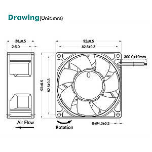 Wathai 92mm x 38mm 90mm Dual Ball 12V High Airflow Fan DC High Speed Pressure Cooling Fan