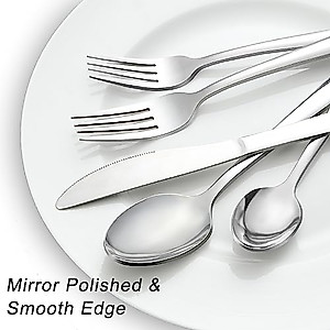 Pleafind 72-Pieces Silverware Sets for 12, Flatware Set with Steak Knives, Stainless Steel Cutlery Set, Include Forks Spoons and Knives Set, Dishwasher Safe Utensil Sets for Home Restaurant