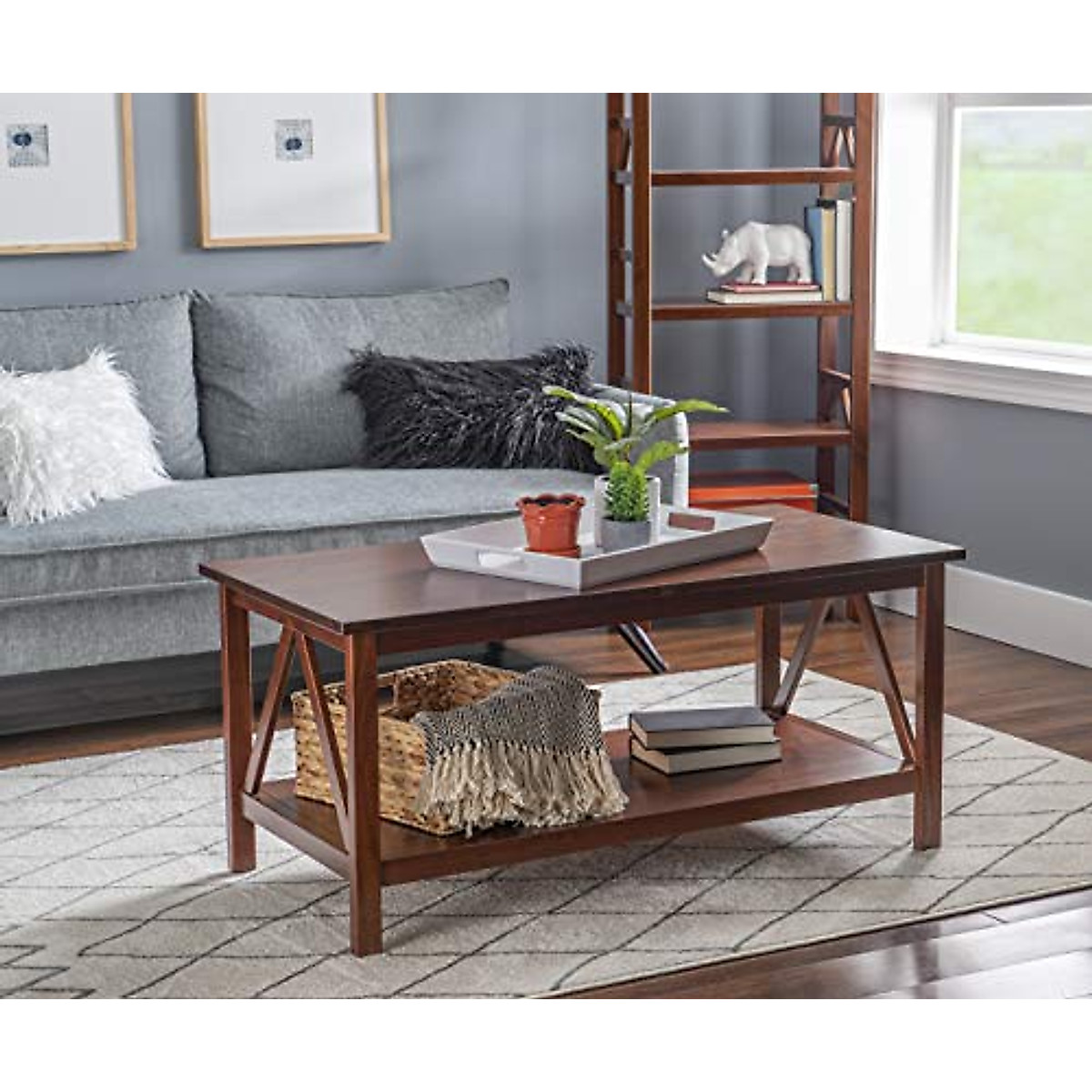 Linon Home Dcor Linon Home Decor Titian Coffee Table, 44.02"w x 21.97"d x 20"h, Antique Tobacco