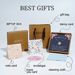 Ieftop Cousin Gifts, 14K White Gold Plated Love Knot Necklace Cousin Gifts for Women Cousin Birthday Gifts Cousin Necklaces Best Cousin Gifts