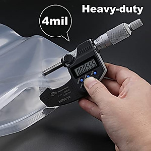 Foopama 200PCS 1" x 1" 4Mil Small Clear Zip Bags, Reclosable Mini Zip Plastic Baggies Heavy Duty Lock Poly Bag For Jewelry Pill Beads Coin Thick Zipper