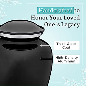 GetUrns - Embrace Fisherman Urns for Human Ashes, Cremation Urns for Adult Ashes Men & Women, Cremation Urn for Home, Vault, or Niche, 200 cu. in, Custom Single Engraving, Black