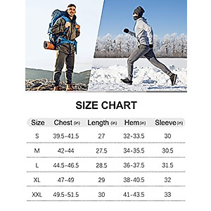 Pudolla Men's Lightweight Puffer Jacket Winter Thermal Running Jacket Hybrid Waterproof Down Coat for Golf Hiking(Dark Grey Large)