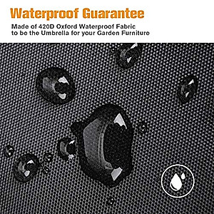 Patio Furniture Covers 124x 63x 29in, Larger Outdoor Table Covers, Rectangular Furniture Set Covers, 600D Oxford Fabric Heavy Duty Waterproof Cover, Windproof Waterproof Rain-Snow Proof Anti-UV