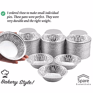 Spare Essentials 120-Pack 5 Inch Small Pie Pans, Disposable Mini Pie Tins, Aluminum Pie Pans for Baking, Storing and Reheating, Pot Pies, Tarts and Quiche