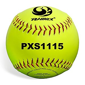 PHINIX Slow-Pitch Softballs Cork Core for Practice 11" & 12" Options (Box of 12, 11 Inch)