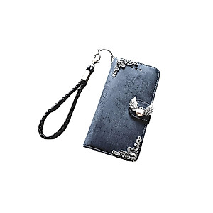 Heart angel wing phone leather wallet removable case for iPhone X XS XR 11 12 13 14 Pro Max Galaxy S23 S22 S21 S20 Ultra Note 20 10 Plus Mn1282