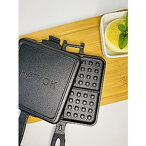 HAWOK Cast Iron Square Waffle Iron Waffle Maker
