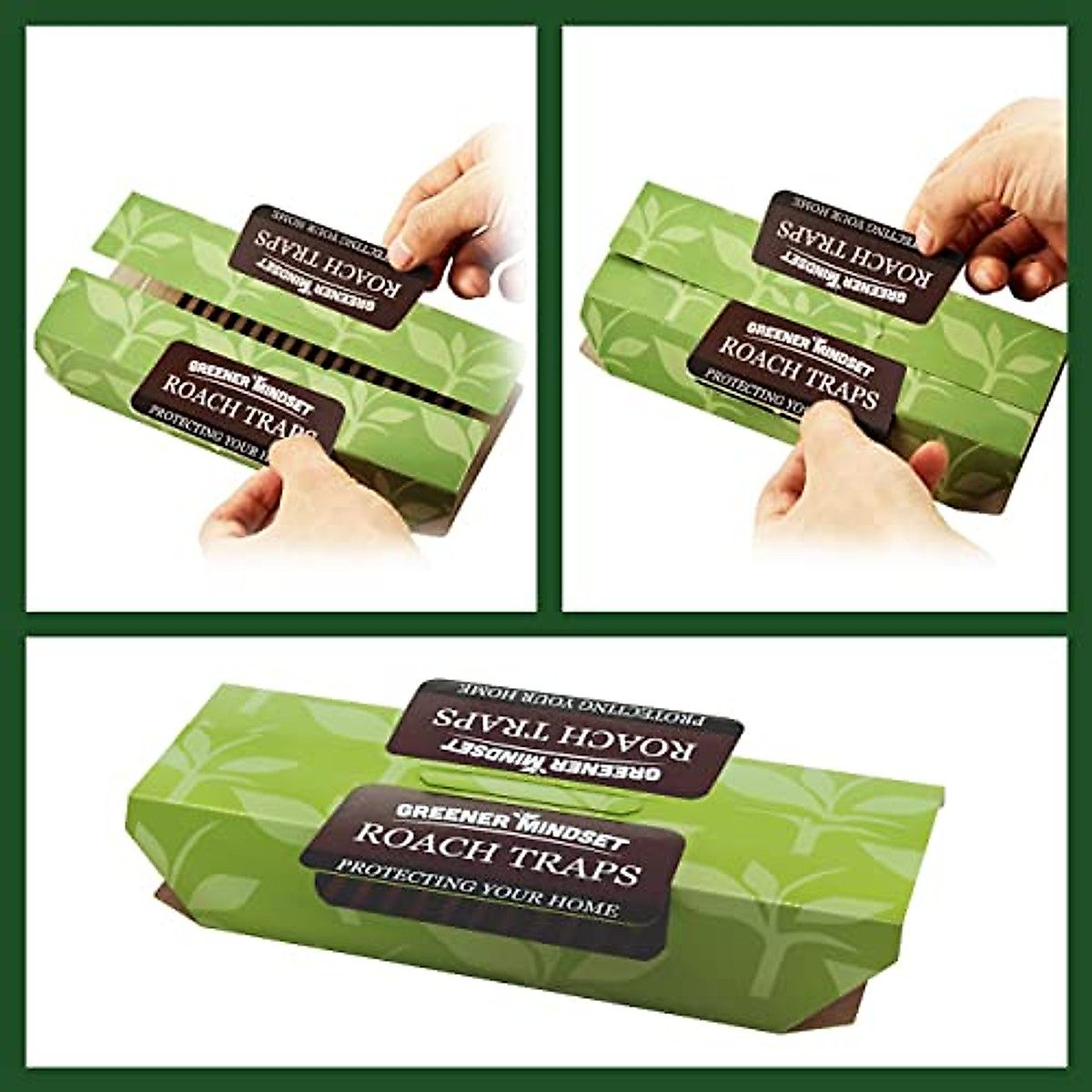 Greener Mindset Roach Traps - 12 Indoor Sticky Glue Catchers - Beetles, Spiders, Scorpions, Ants, Centipedes, and Cockroach Traps