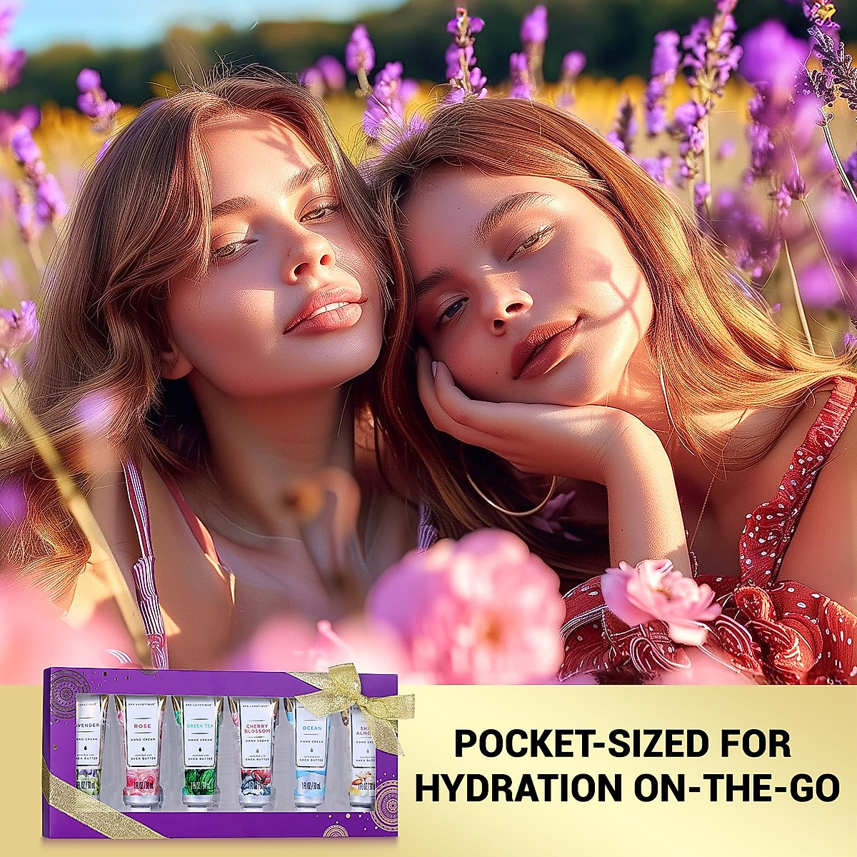 spa luxetique Hand Cream Hand Cream Set Gift for Women Hand Lotion with Natural Aloe and Vitamin E for Dry Skin Mini Travel Size Scented Hand Lotion | 6 x 1.0 oz/30ml