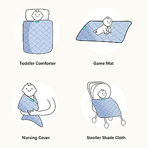 Toddler Blanket for Daycare, Baby Crib Nap Blankets Comforter, Quilted Kids Cot Bed Blanket 39"x47", Soft Throw Blanket for Kids, Lightweight Grey Swaddle Blanket Boys & Girls