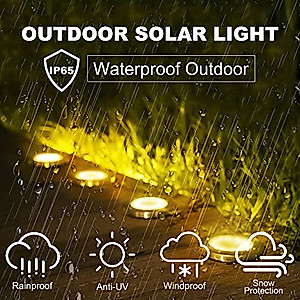 Solar Ground Lights, Yard Lights ，16Pack Solar Outdoor Lights, Outdoor Solar Disk Lights Waterproof LED in-Ground Lights, landscape lighting for Pathway, Yard, Deck, Lawn, Patio, Walkwaygarden decor