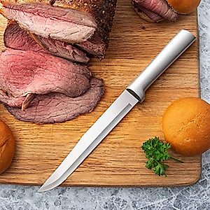 Rada Cutlery Oak Block 7 Pc Stainless Steel Kitchen Knife Set with Aluminum, Silver Handle