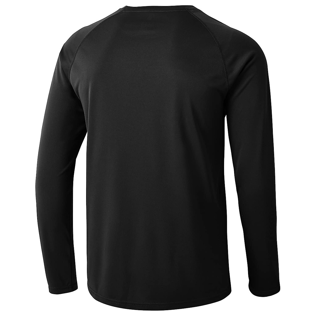TBMPOY Men's Hiking Shirts Waterproof Dry Fit Athletic T-Shirts SPF Long Sleeve Safari Shirts Outdoor Work Swim Fishing Tops Black XXXL