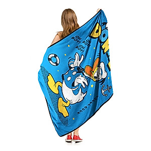Northwest Donald Duck/Daisy Duck Micro Raschel Throw Blanket, 46" x 60", Lucky Duck