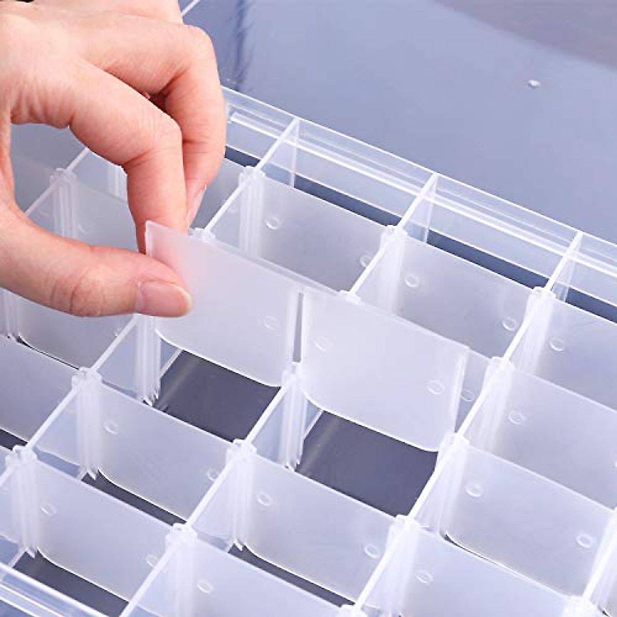 Benbilry 36 Grids Plastic Organizer Box w/Adjustable Dividers